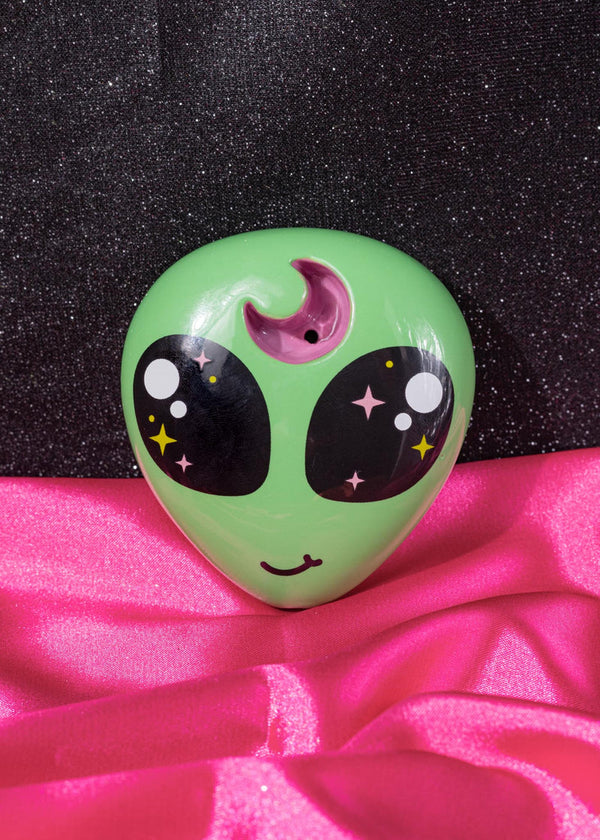 Alien Pipe with Moon Bowl – Ceramic, Easy to Clean, 3.5" - Danu Wellness